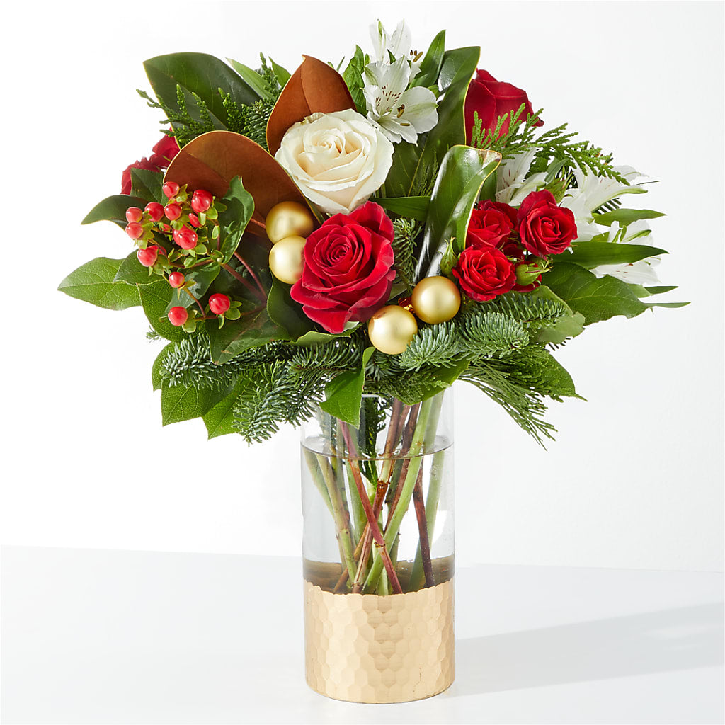 Joy & Jolly Bouquet – red, white flower arrangement | Akron, OH ...